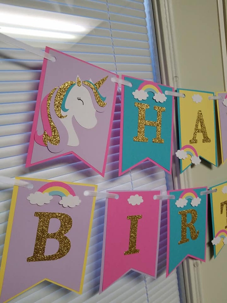 Unicorn Banner, Unicorn Birthday Banner, Unicorn Decorations, Unicorn ...