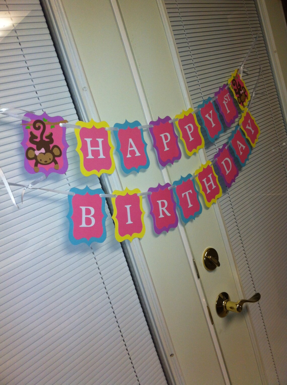 Monkey Birthday Banner - Etsy