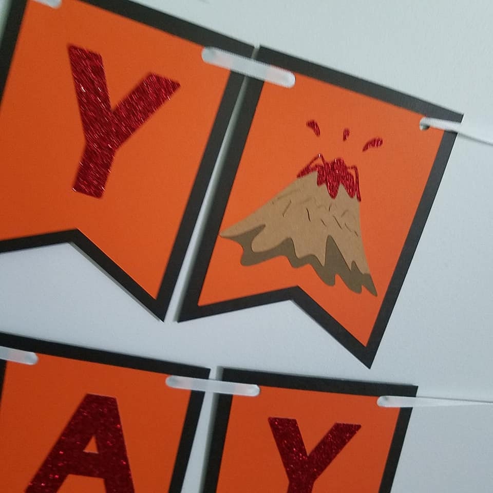 Volcano Banner, Lava Banner, Volcano Birthday Banner, Lava Birthday ...