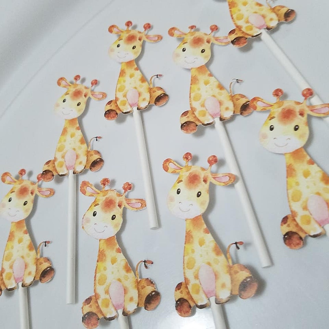 Giraffe Cupcake Toppers, Giraffe Baby Shower, Giraffe Party Decorations ...