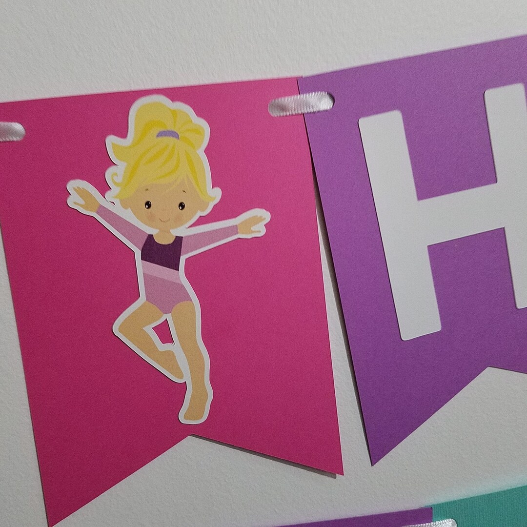 Gymnastics Banner, Gymnastics Birthday, Tumbling Party Decor ...