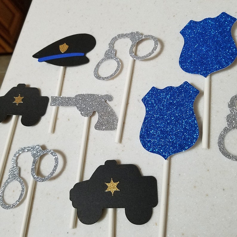 Police Cupcake Toppers, Police Decorations, Police Graduation, Police ...