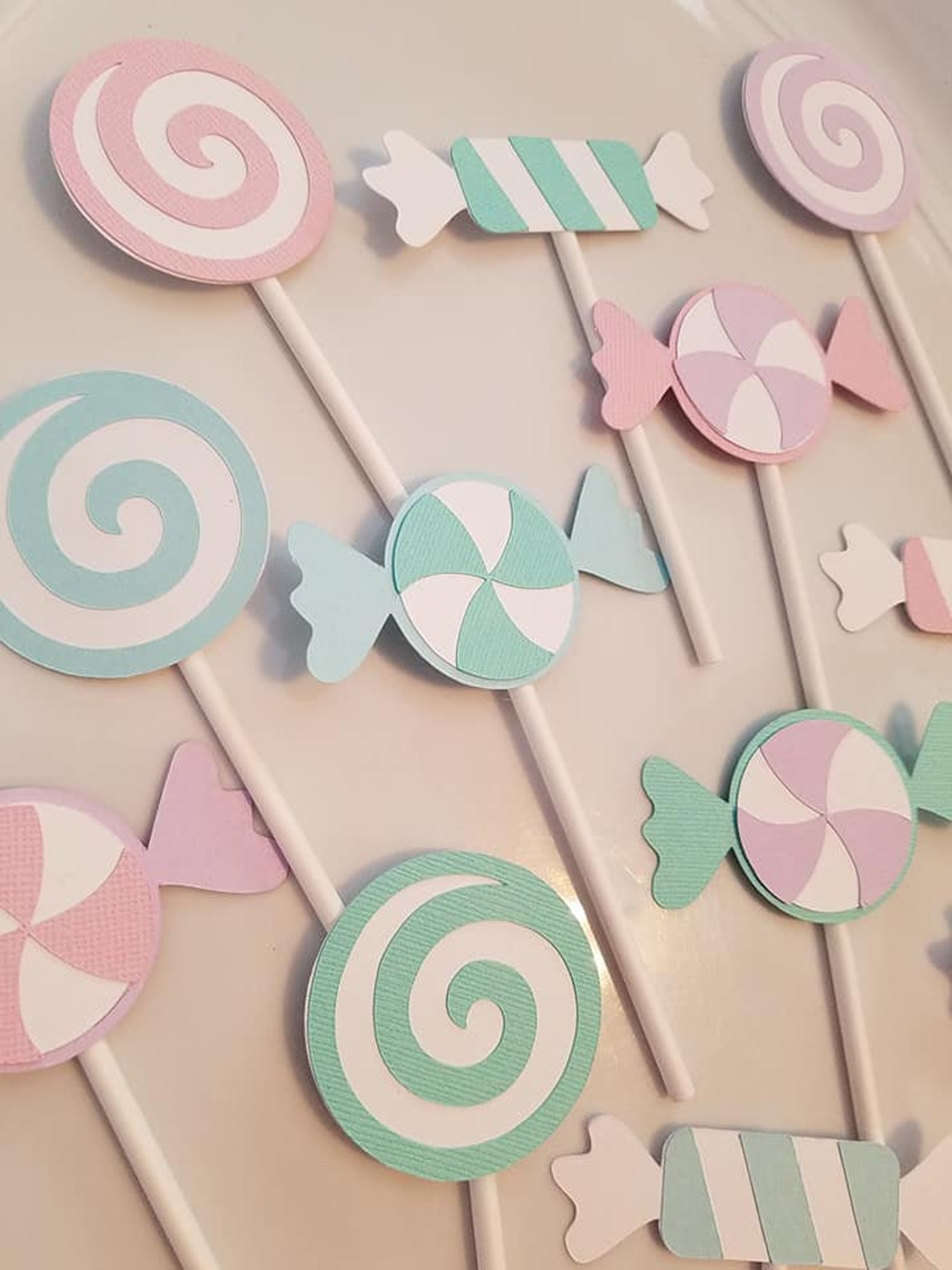 Candy Cupcake Toppers Candy Decorations Candy Cutouts | Etsy