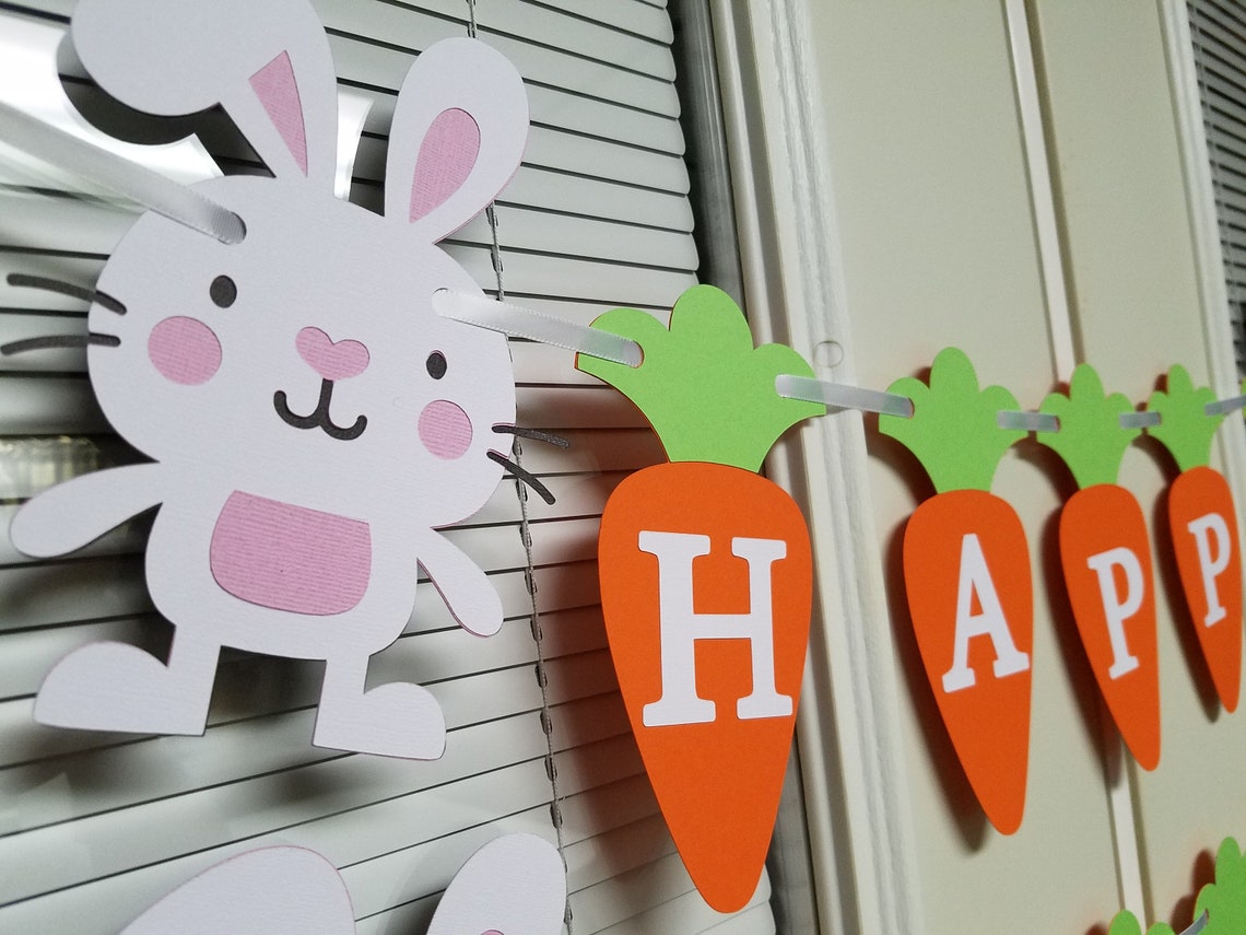 Bunny Banner Rabbit Banner Easter Banner Bunny Easter | Etsy