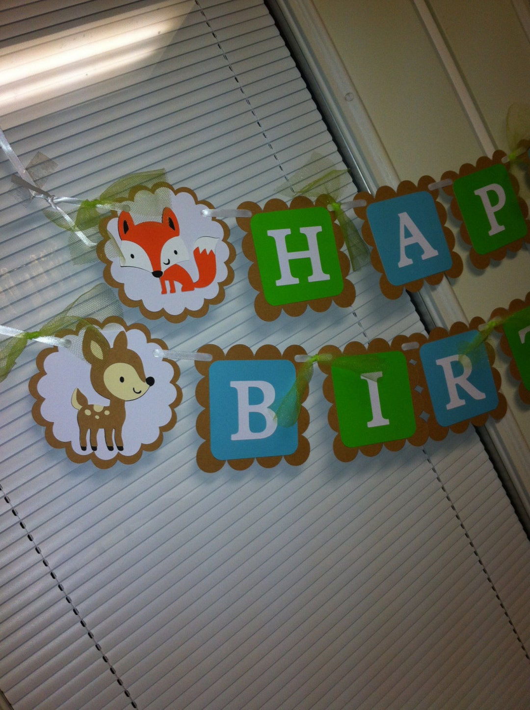 Woodland Happy Birthday Banner - Etsy