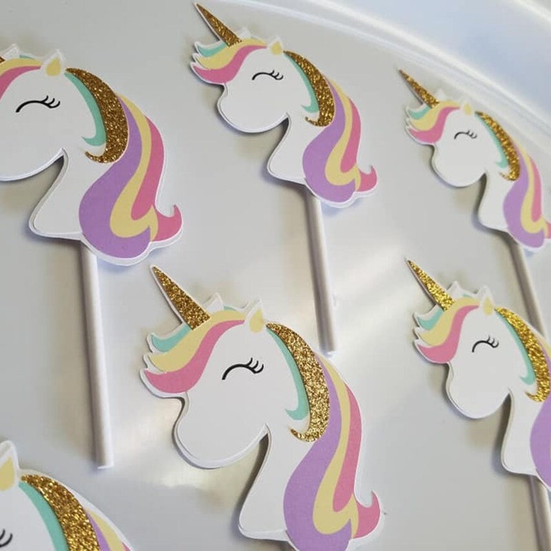 Unicorn Cupcake Toppers - Etsy