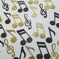 Musical Note Paper Cut Outs Set of 25 - Etsy UK