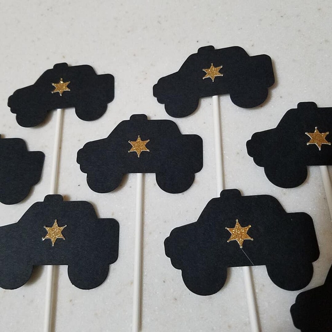 Police Cupcake Toppers, Police Decorations, Police Graduation, Police ...