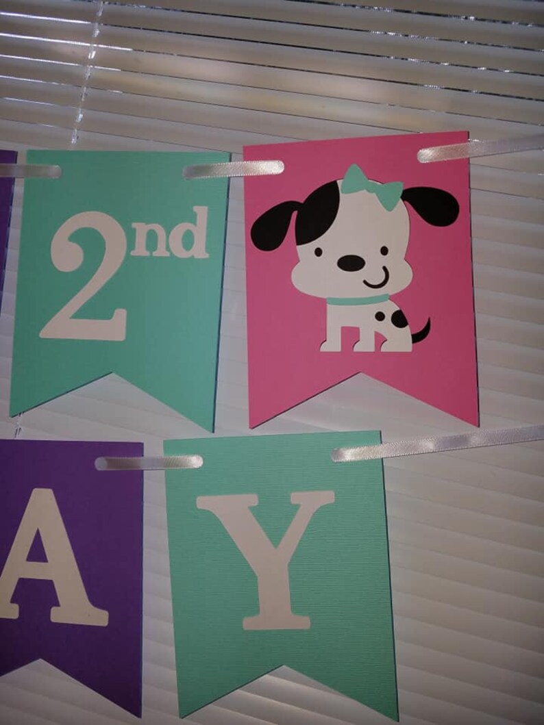 Puppy Banner Birthday Banner Puppy Happy Birthday Banner - Etsy