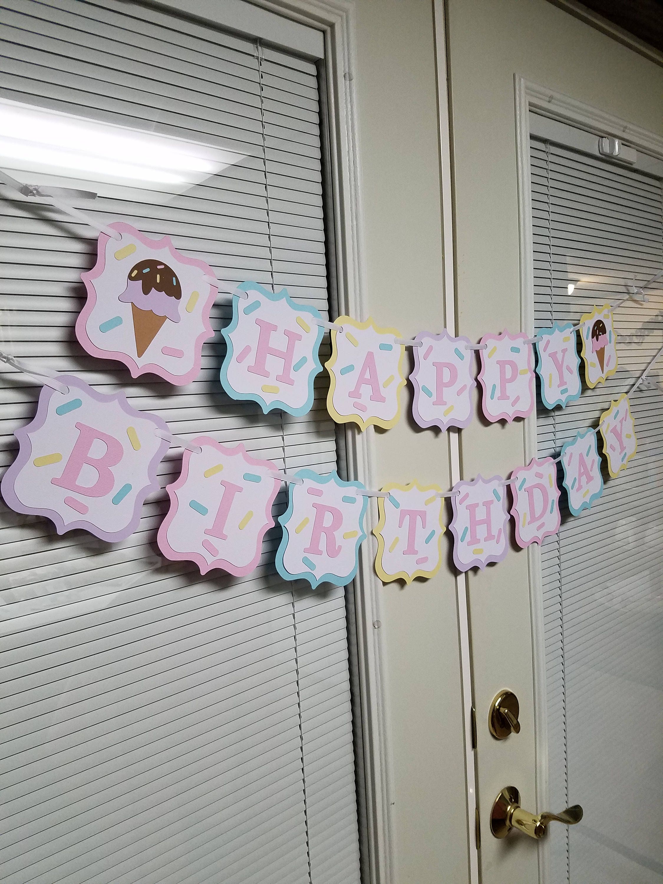 Ice Cream Birthday Banner Ice Cream Decorations Ice Cream - Etsy