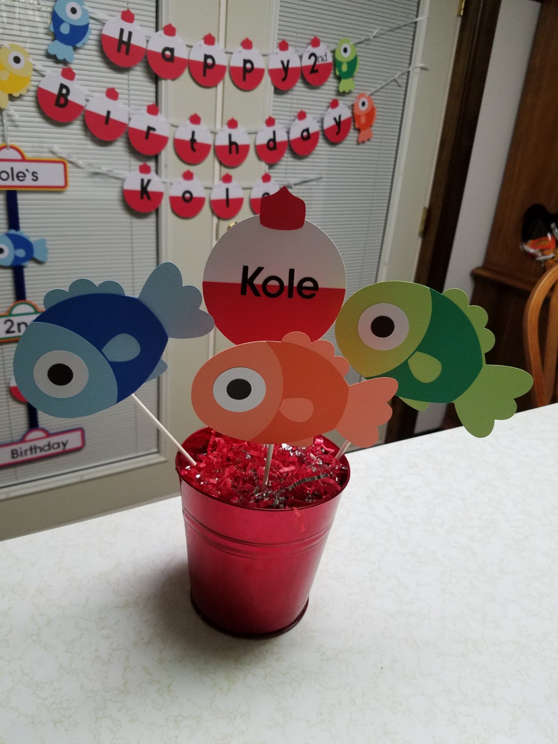 Fish Centerpiece Fish Banner Fish Party Package Fish Party - Etsy