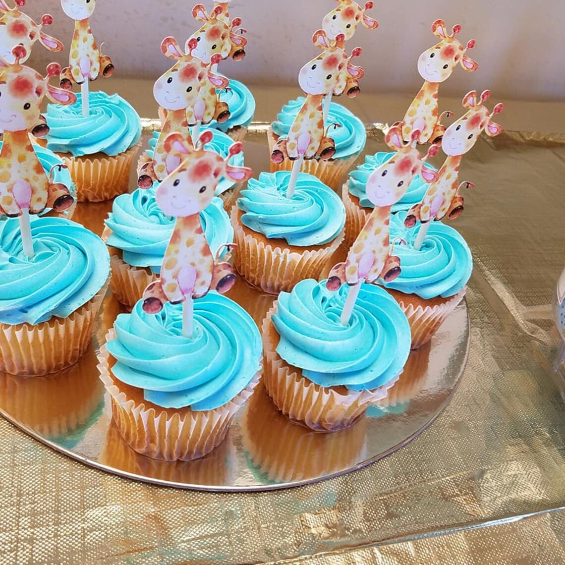Giraffe Cupcake Toppers Giraffe Baby Shower Giraffe Party - Etsy