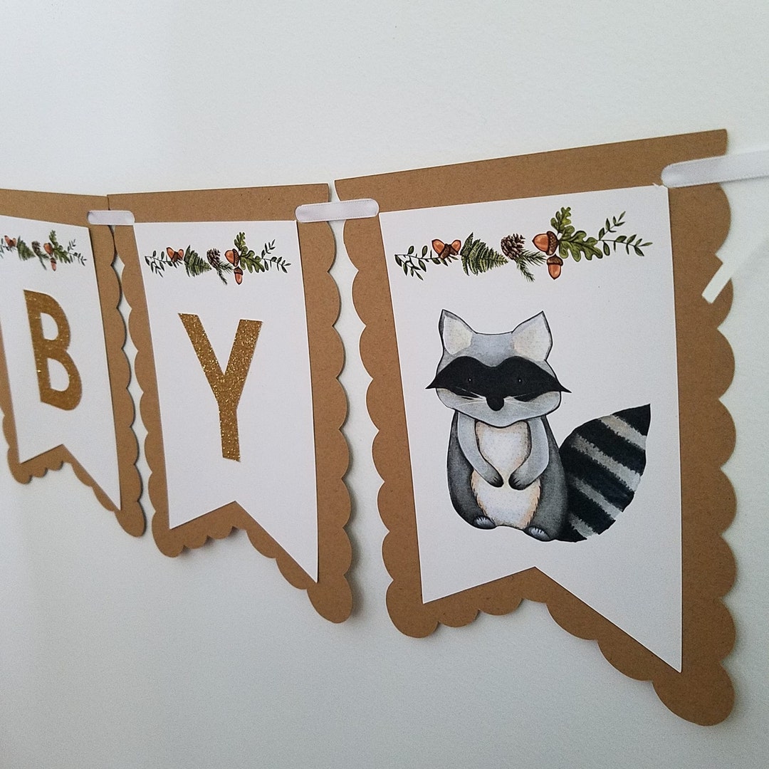 Woodland Banner, Fox Banner, Raccoon Banner, Bear Banner, Woodland ...