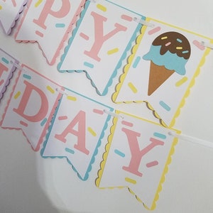 Ice Cream Birthday Banner, Ice Cream Decorations, Ice Cream Banner, Ice ...