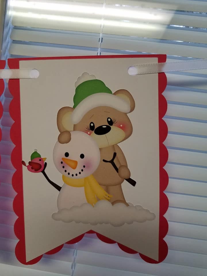 Bear Banner, Teddy Bear Highchair Banner, Christmas Banner, Bear Banner ...