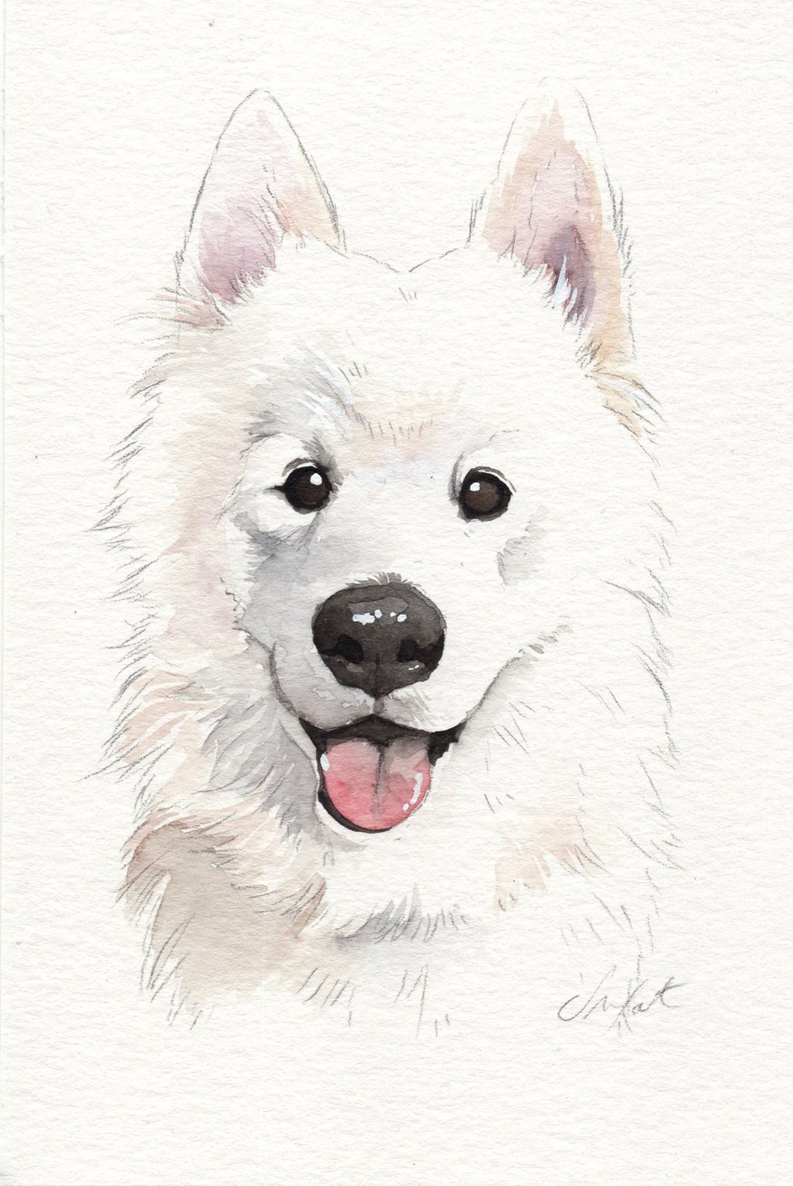 MINI Pet Portraits Simple Custom Pet Portrait. Animal Watercolor ...