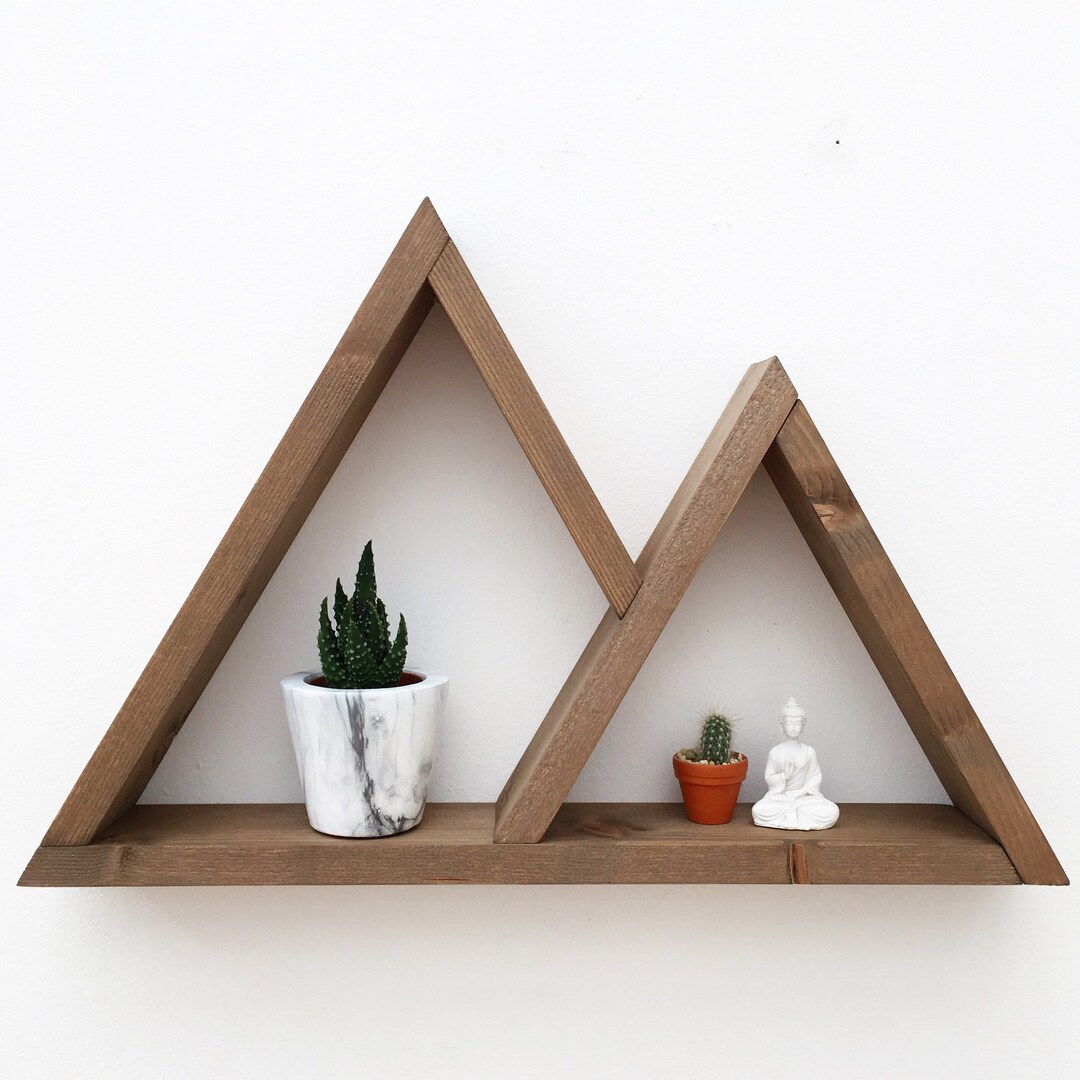 Mountain Shelf Triangle Shelf Geometric Plant Shelf Mountain Wall Art ...