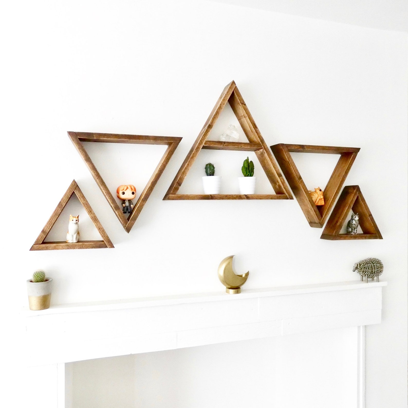 Set of 5 Triangle Shelves Geometric Shelves Plant Shelf | Etsy