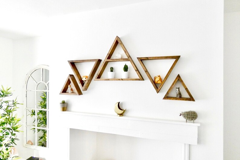 Set of 5 Triangle Shelves Geometric Shelves Plant Shelf | Etsy