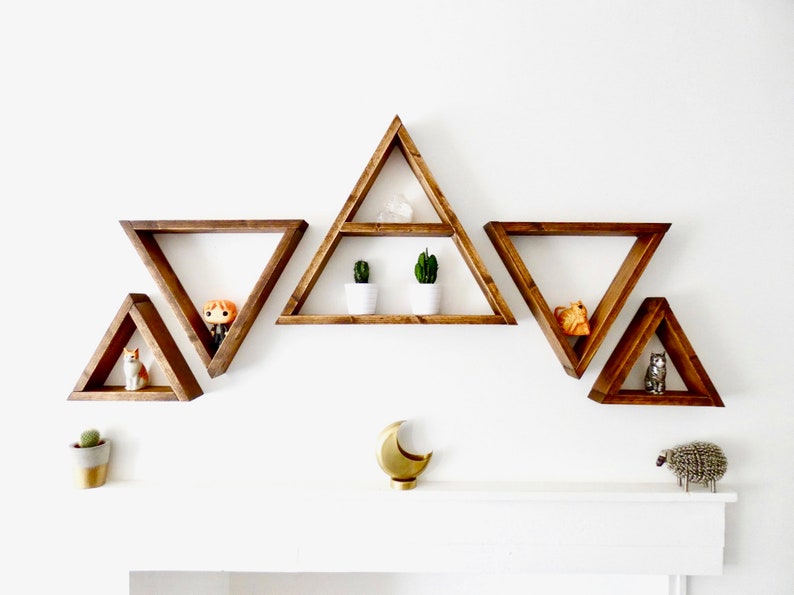 Set of 5 Triangle Shelves Geometric Shelves Plant Shelf | Etsy