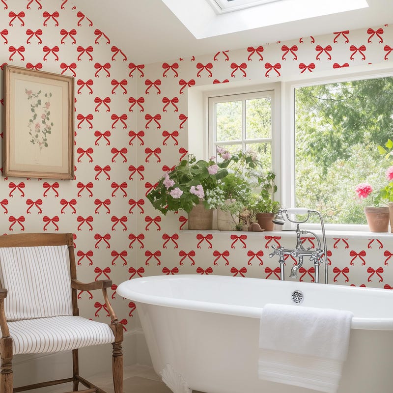 Vintage Bows Wallpaper - Etsy