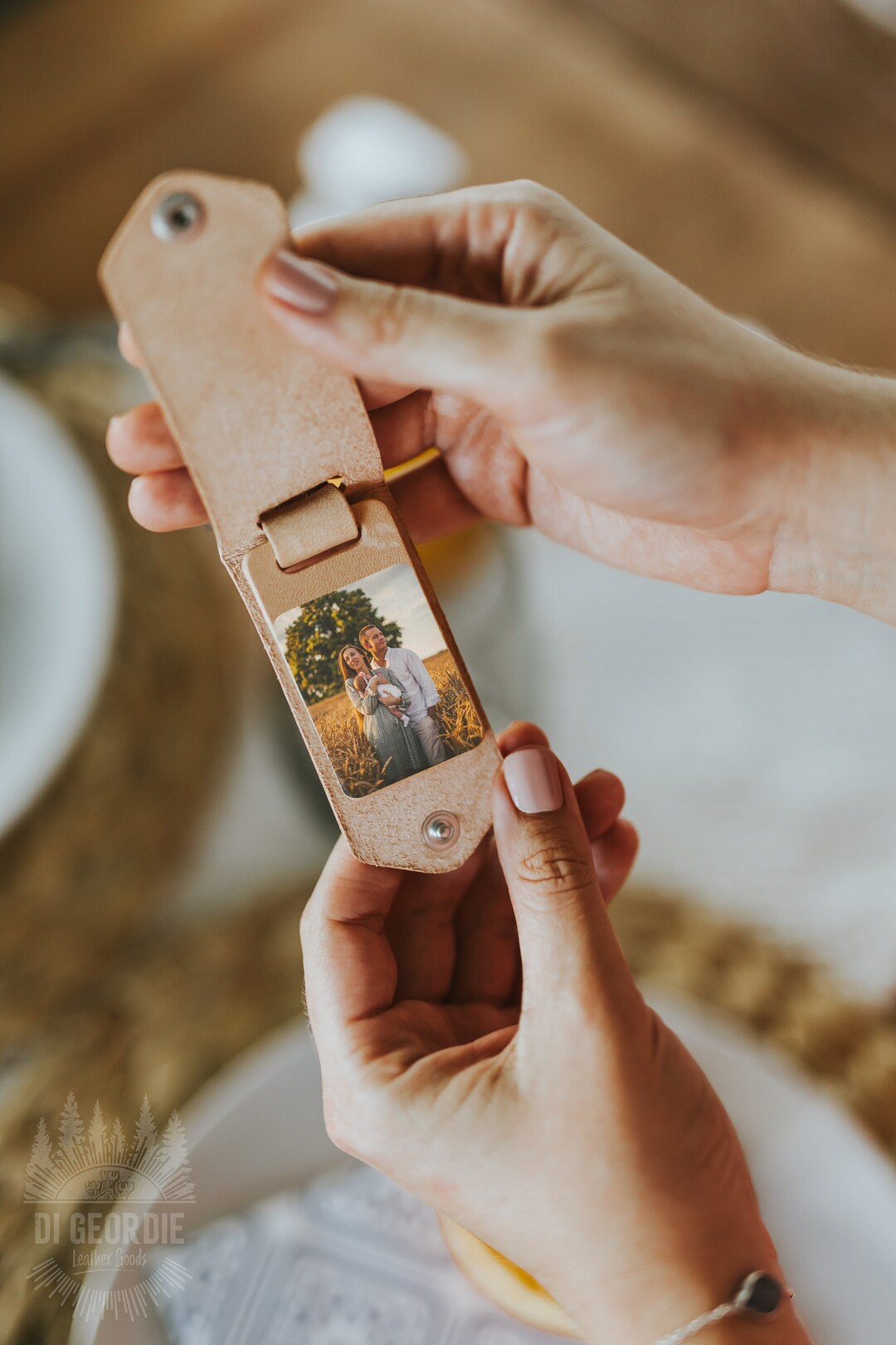 Leather Photo Keychain Custom Keychain Photo Keyring Picture Keychain ...