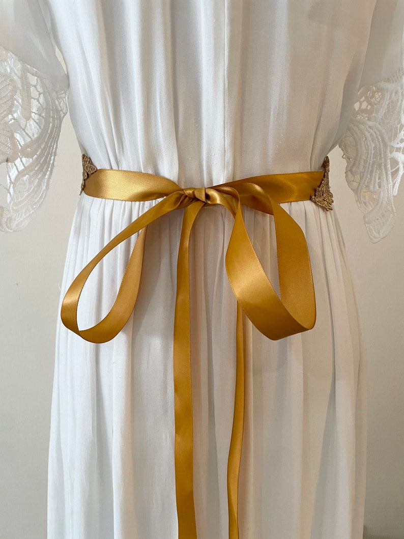 Gold Leaf Bridal Sash - Etsy