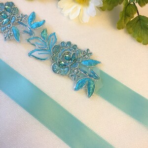 Turquoise Lace Rose Bridal Sash - Etsy