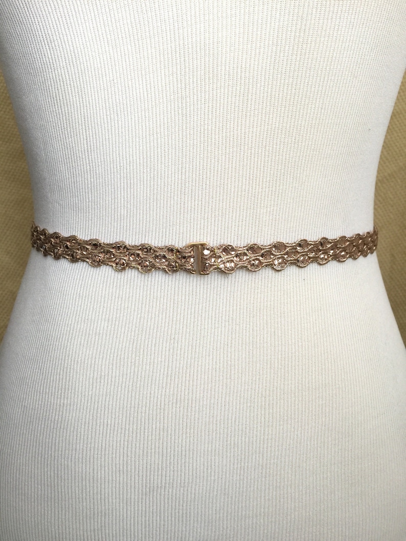 Rose Gold belt sparkly rose gold belt Scallop belt | Etsy
