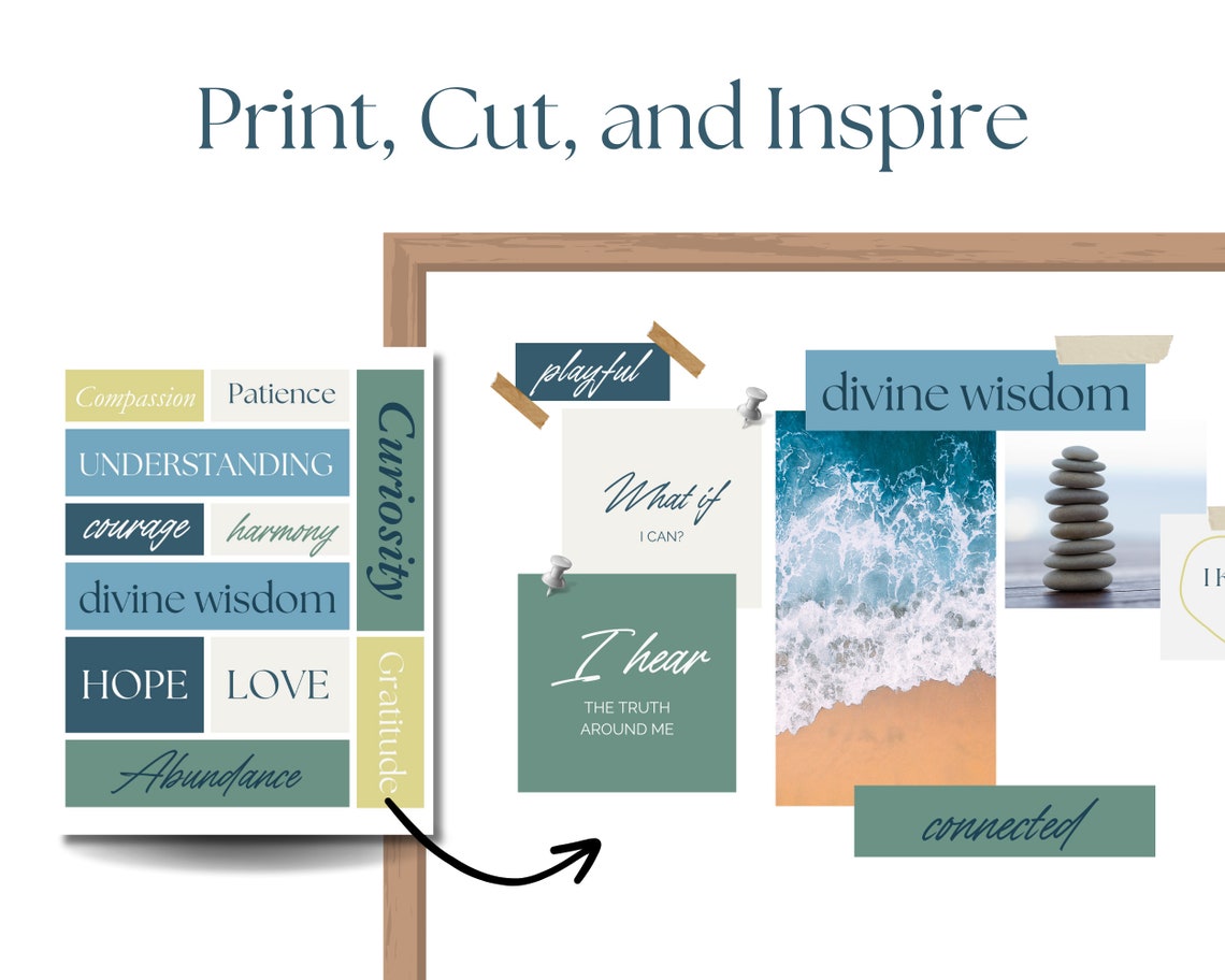 Vision Board Kit, Digital Vision Board, Mood Board, Vision Board ...