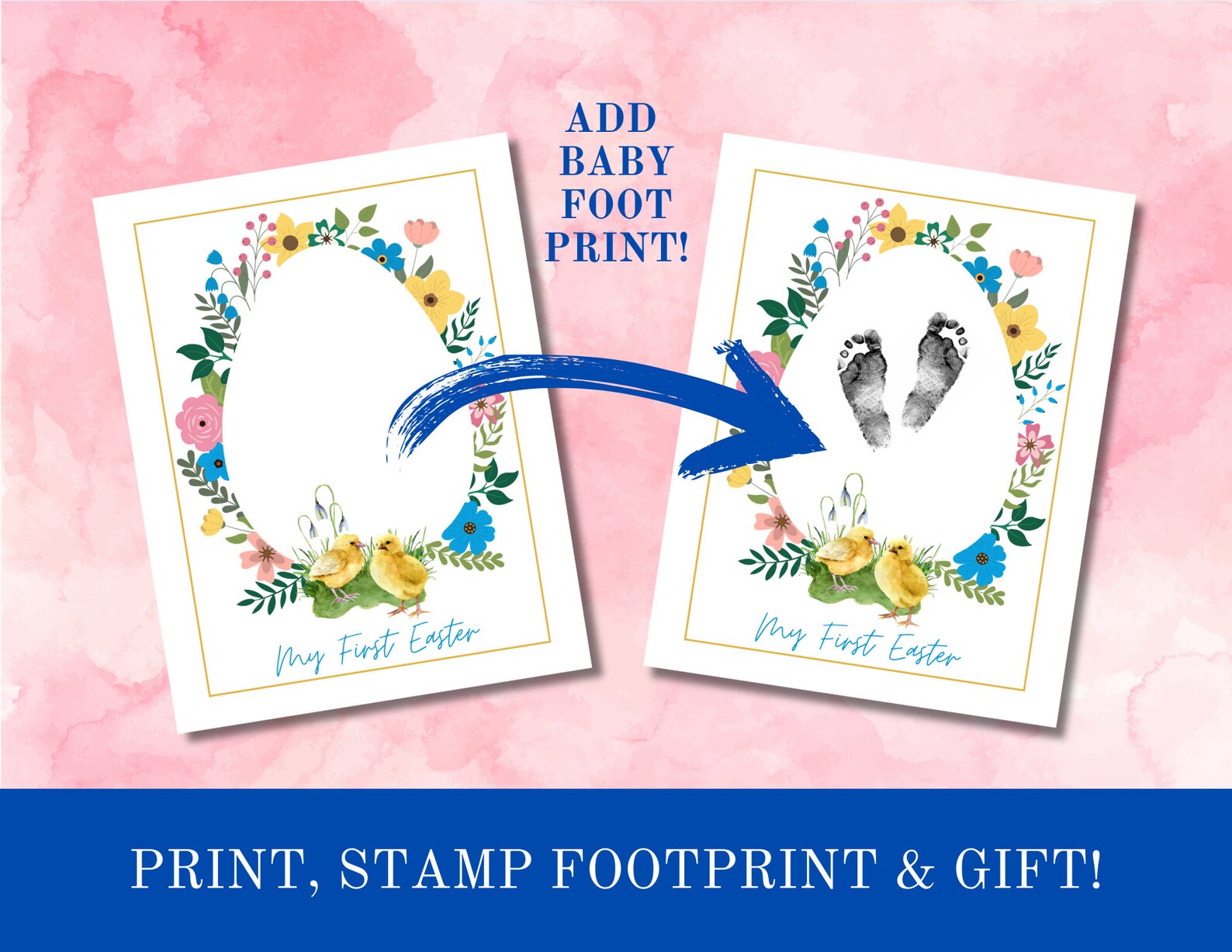 Easter Footprint Craft for NICU Parents, Baby's First Easter Keepsake ...