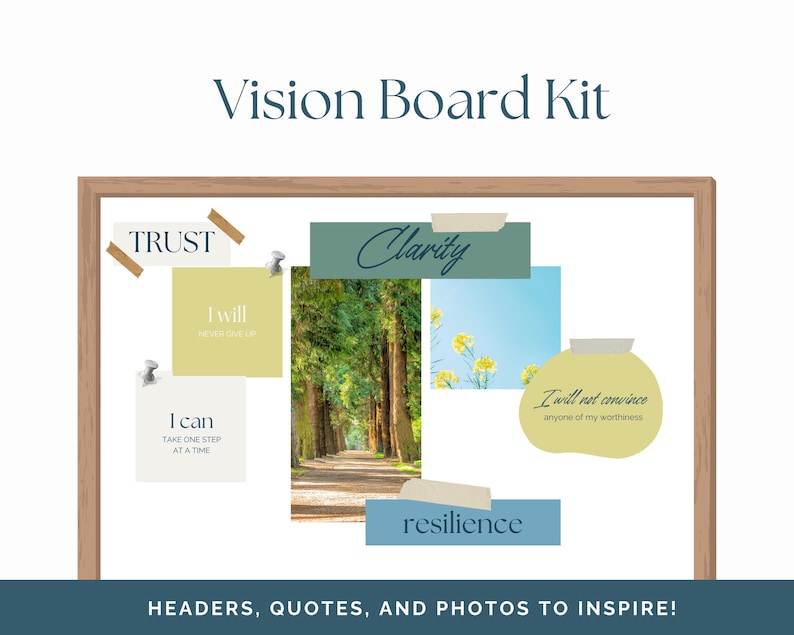 Vision Board Kit, Digital Vision Board, Mood Board, Vision Board ...
