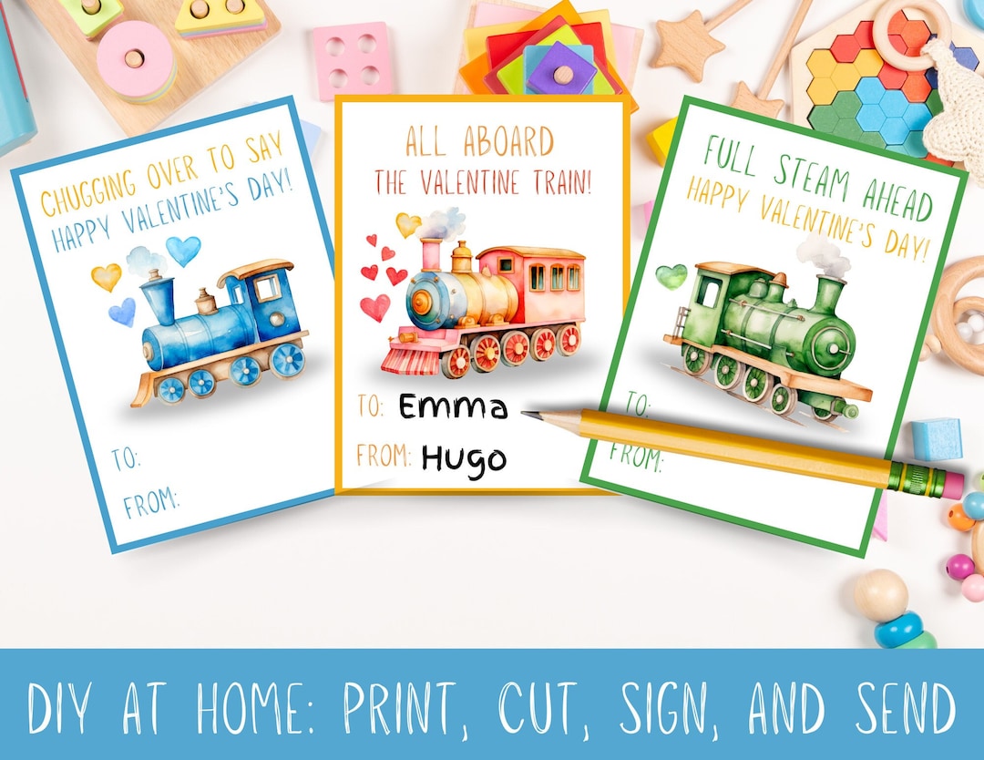 Train Valentine Cards, Boy Valentine, Boys Valentine Cards, Train ...