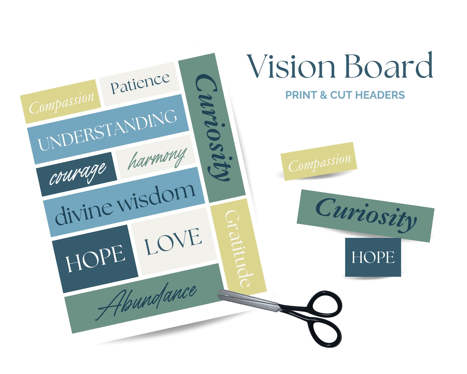 Vision Board Kit, Digital Vision Board, Mood Board, Vision Board ...