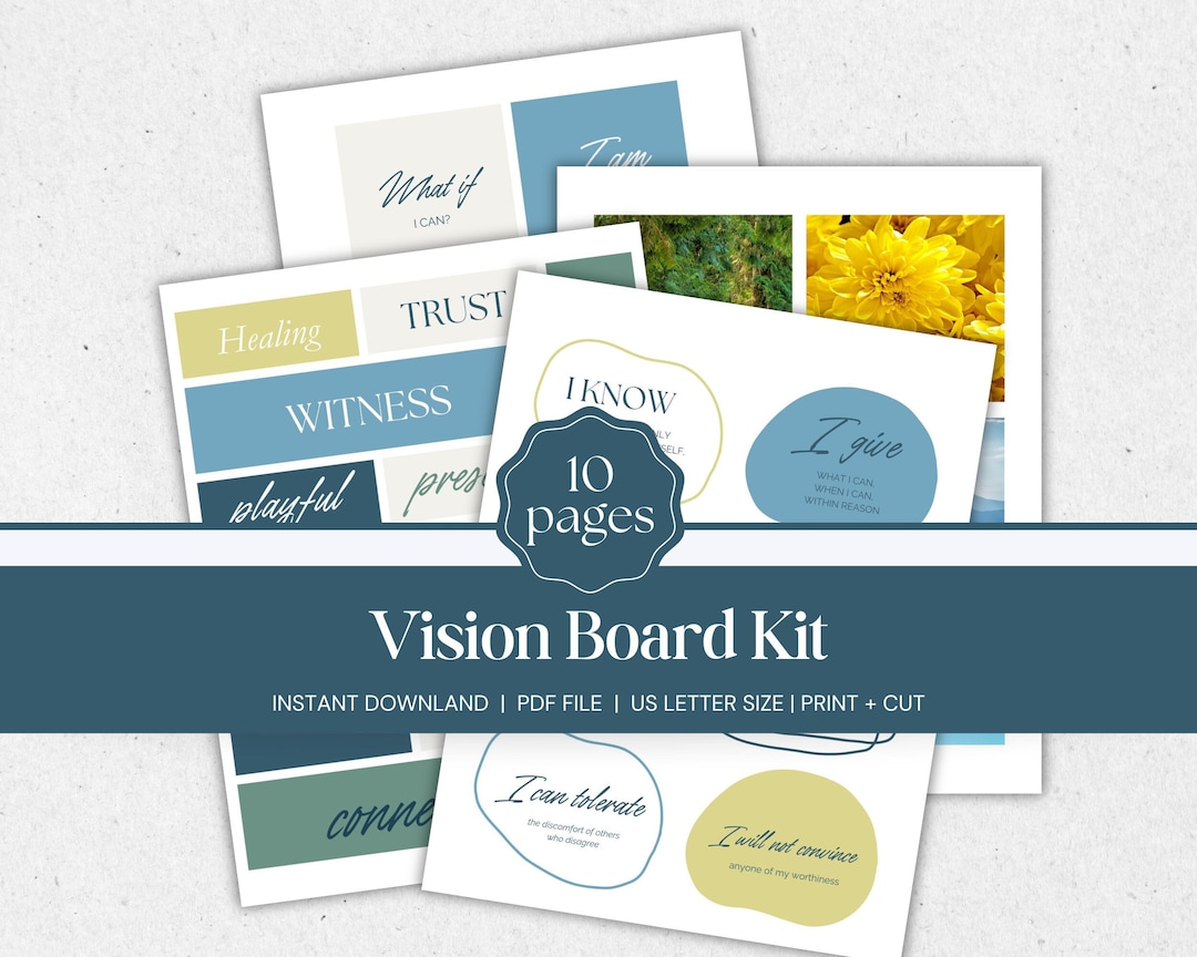 Vision Board Kit, Digital Vision Board, Mood Board, Vision Board ...