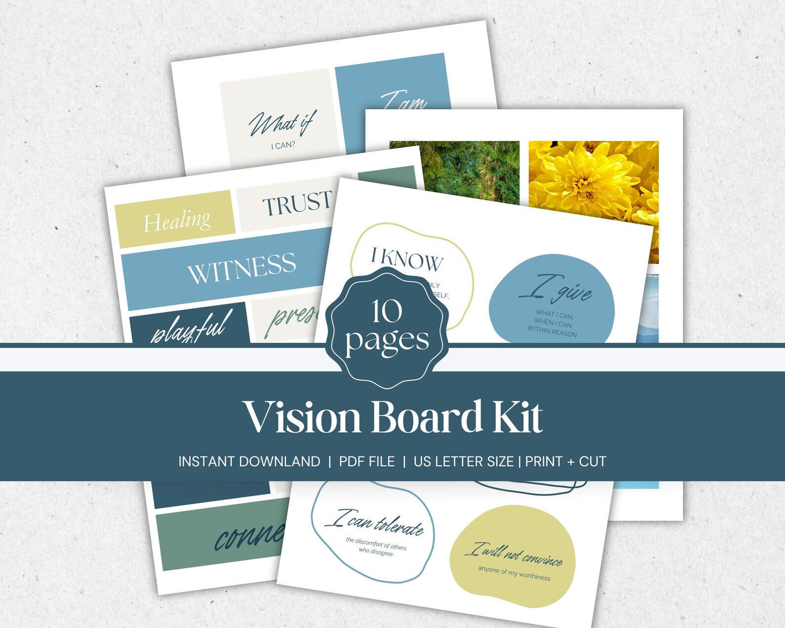 Vision Board Kit, Digital Vision Board, Mood Board, Vision Board ...