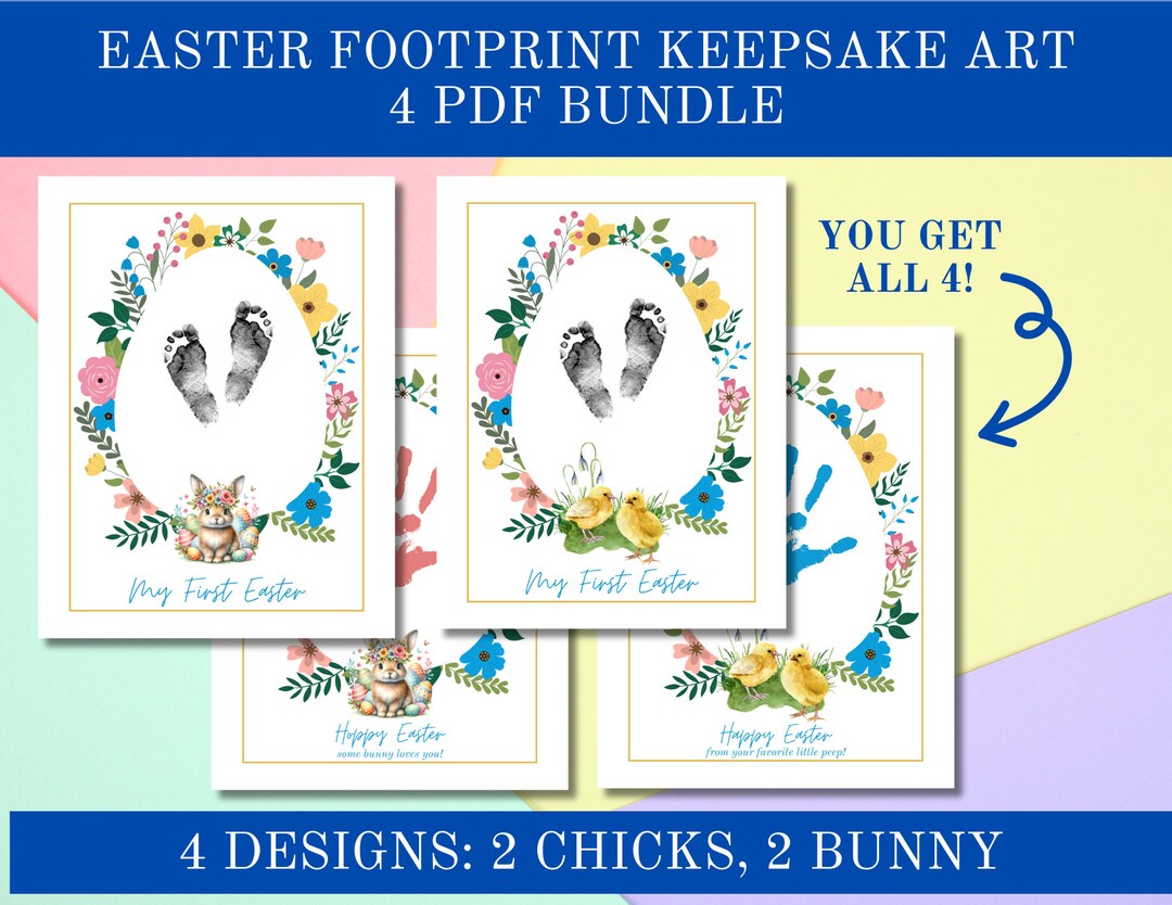 Easter Footprint Craft for NICU Parents, Baby's First Easter Keepsake ...