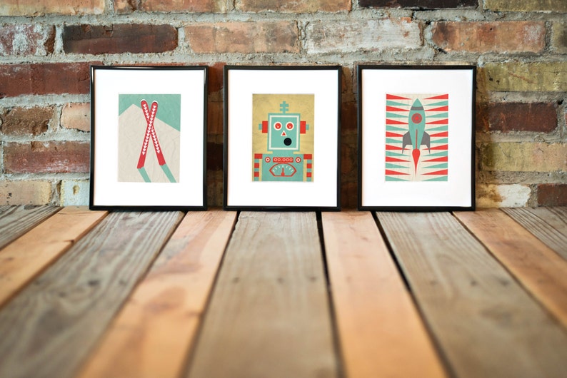 Blast off // Minimalist Boys Room Poster // Fully Customizable - Etsy