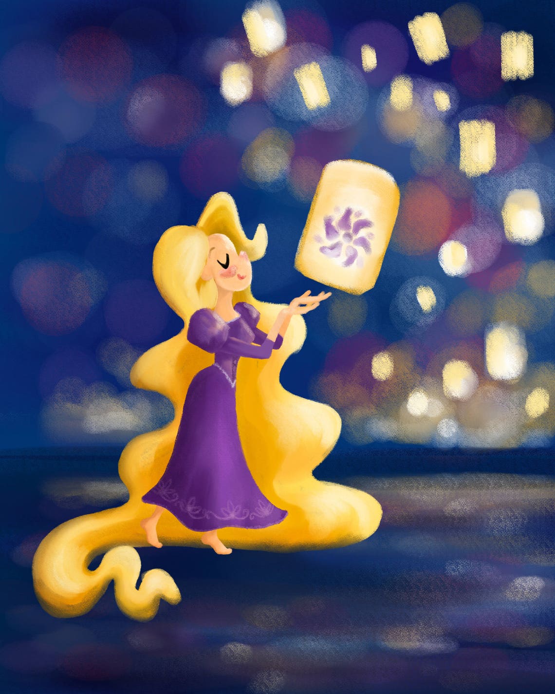 Rapunzel Lantern Art Print // Rapunzel // Disney // Tangled - Etsy