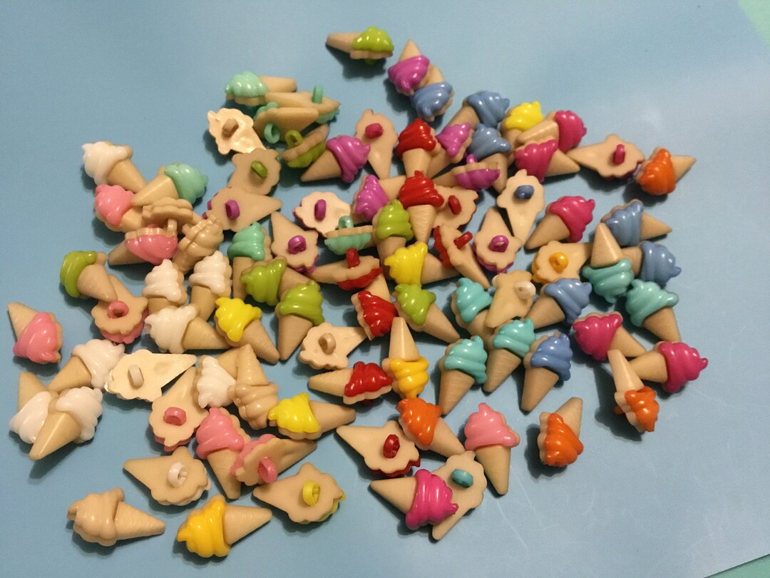 Ice Cream Cone Button Lot of 10 Mixed Color - Etsy