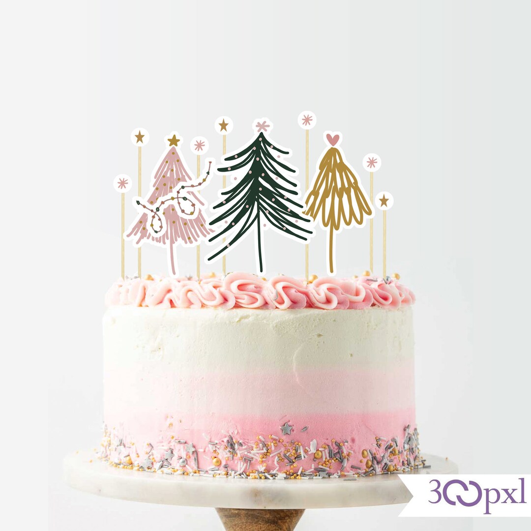 Printable Winter Birthday Cake Topper Girl Oh What Fun Blush Boho ...