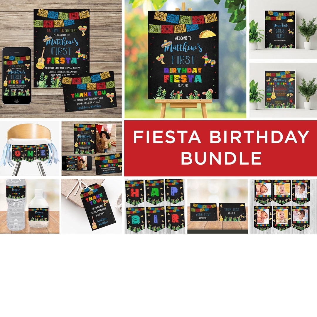 Fiesta Birthday Party Bundle Boy Mexican Theme Party Decor - Etsy