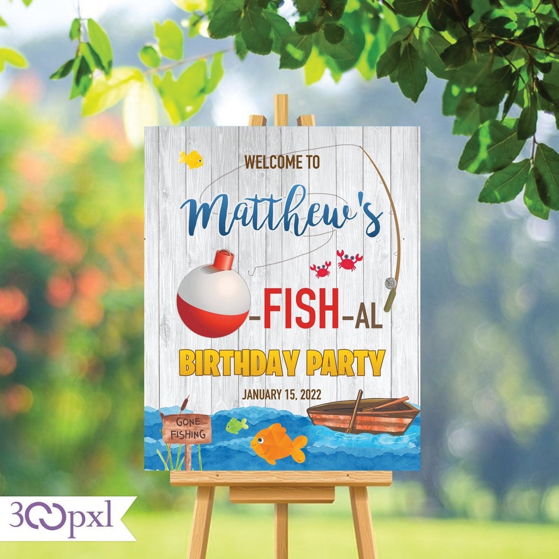 Editable Fishing First Birthday Welcome Sign Big One Birthday - Etsy