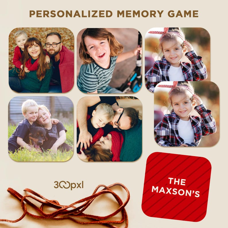 Personalized Photo Memory Game, Custom Family Matching Activity, Kids ...