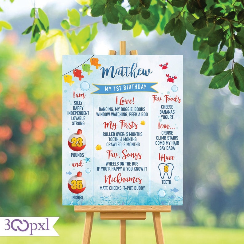 Editable Fishing First Birthday Milestone Poster Big One - Etsy