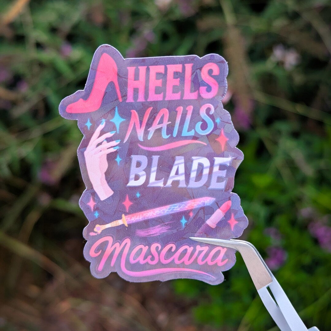 Kpop Demon Hunters Sticker | Heels, Nails, Blade, Mascara Quote | Kpop ...