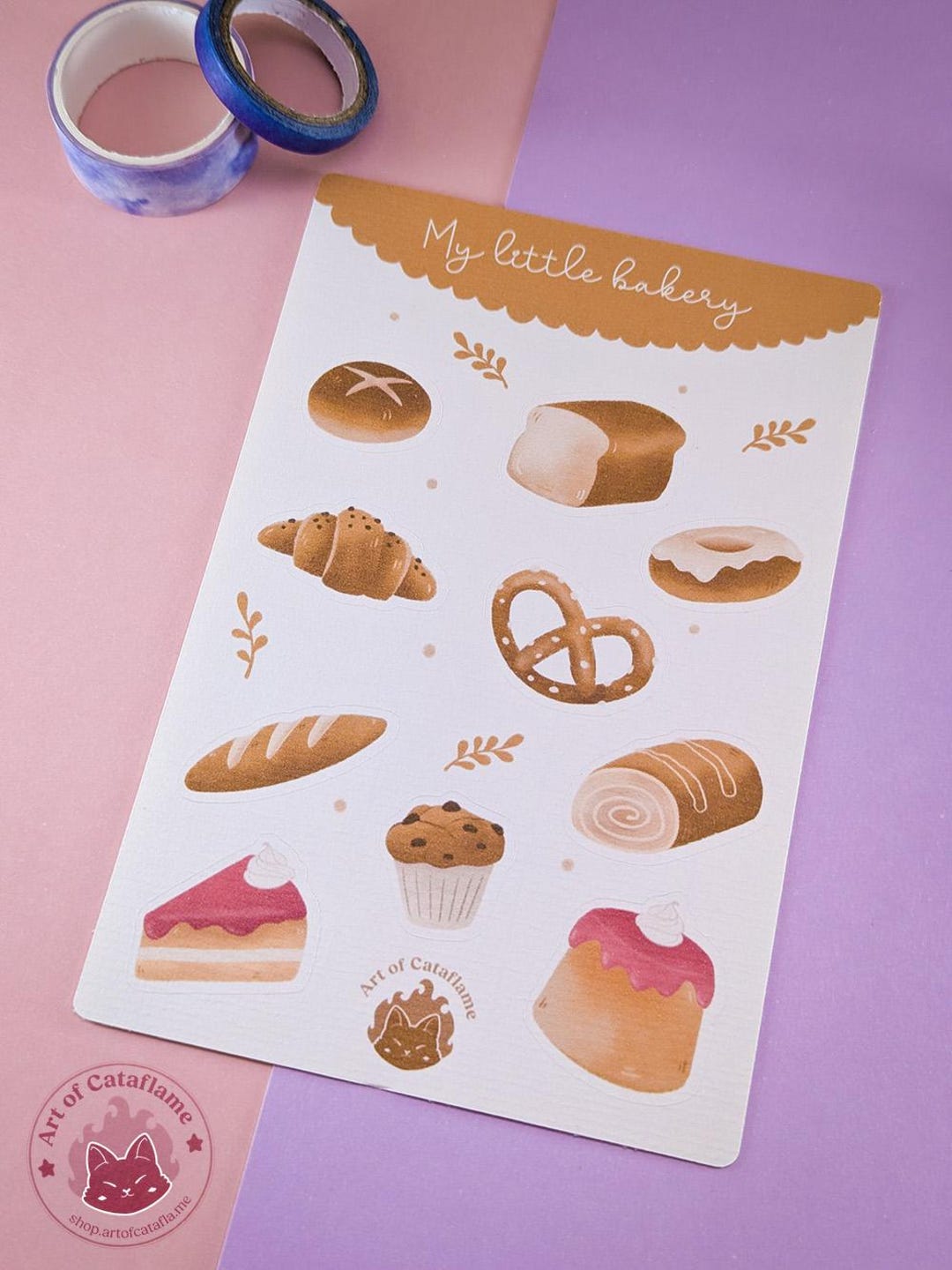 Cute Bakery Sticker Sheet Kawaii Pastry Stickers Cute Baked Goods ...