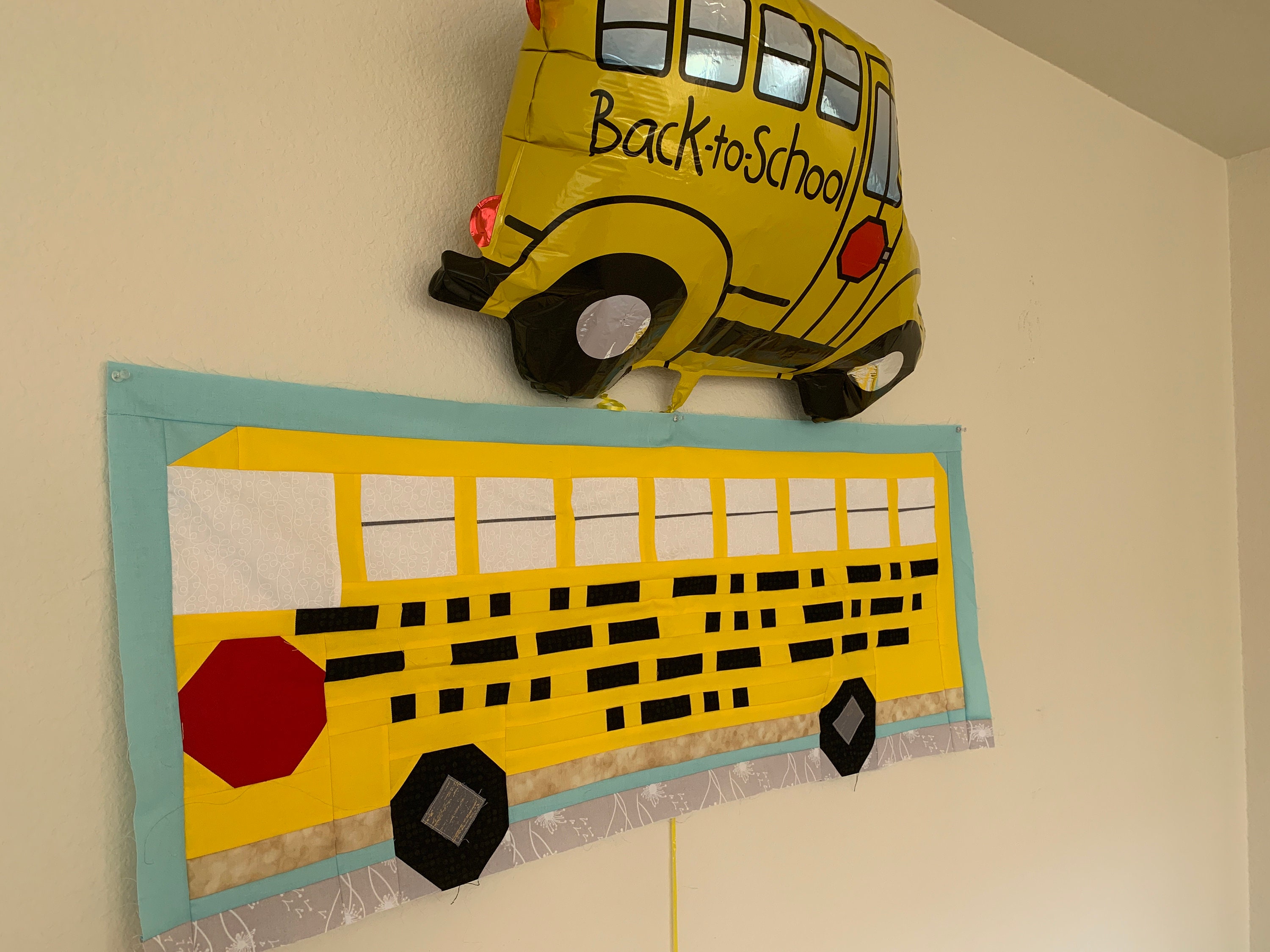 Back to School Quilt Pattern Wall Hanging Morse Code School Bus - Etsy