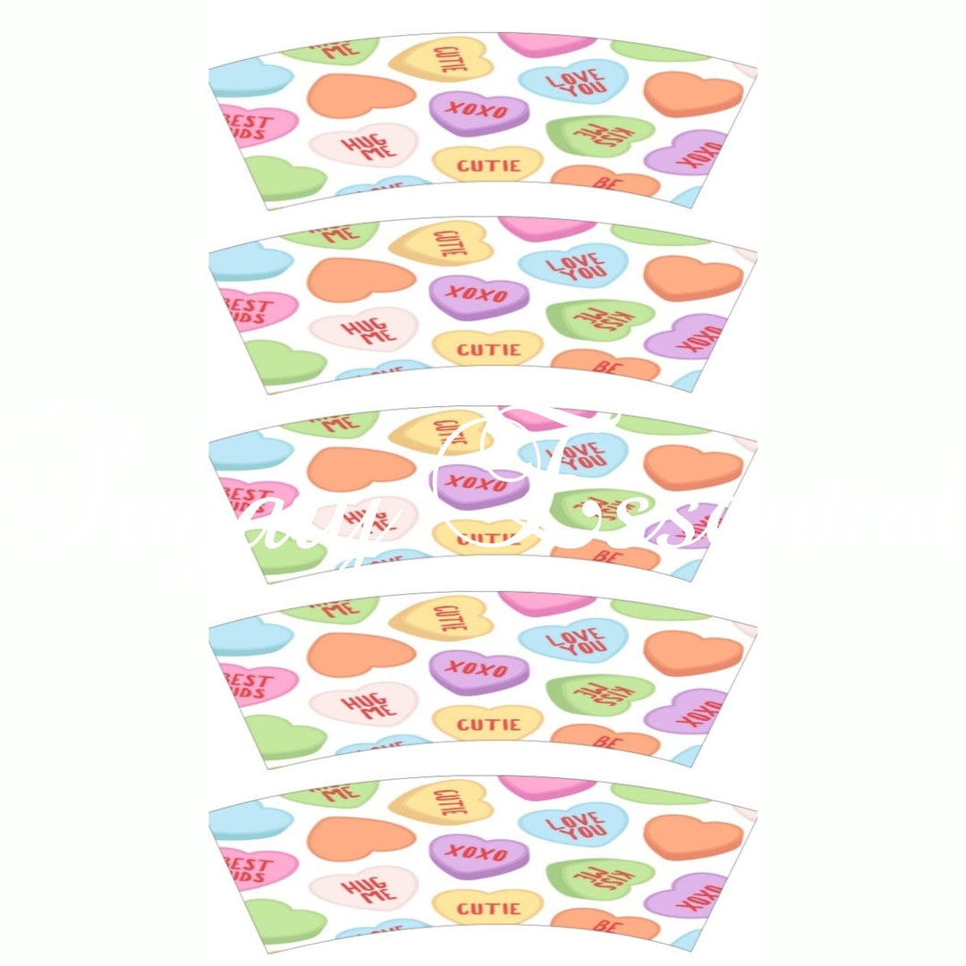 Conversation Hearts Mini Cup Wraps (edible Images) - Etsy