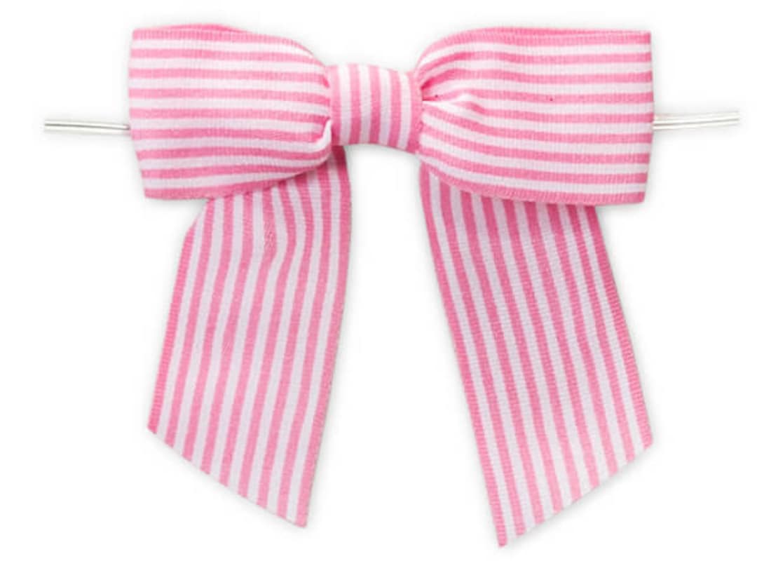 3" Pink Stripes Grosgrain Bows - Etsy
